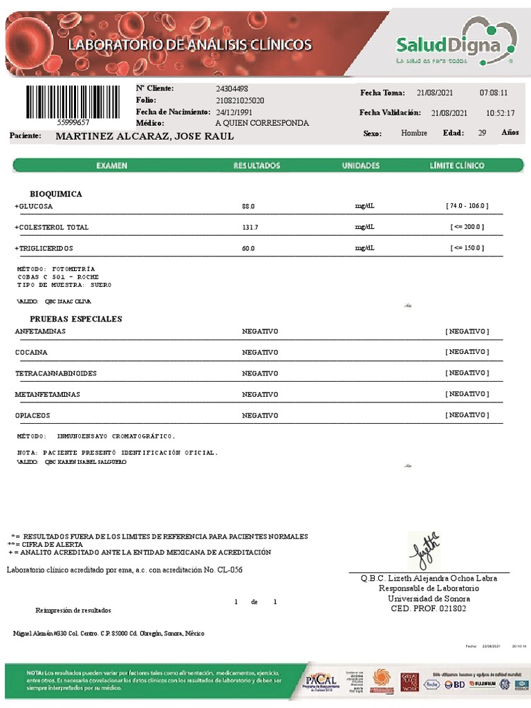 Antidoping y Quimica Sanguinea | PDF | Ciencias de la Salud | Cuidado de la salud