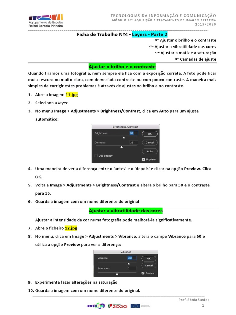 Tic - m2 - Ficha de Trabalho Nc2ba4 | PDF | Cor | Imagem