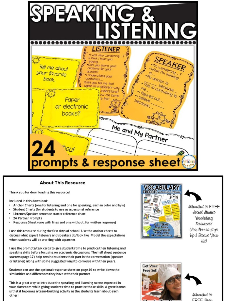Speaking Cards | PDF | Classroom | Communication