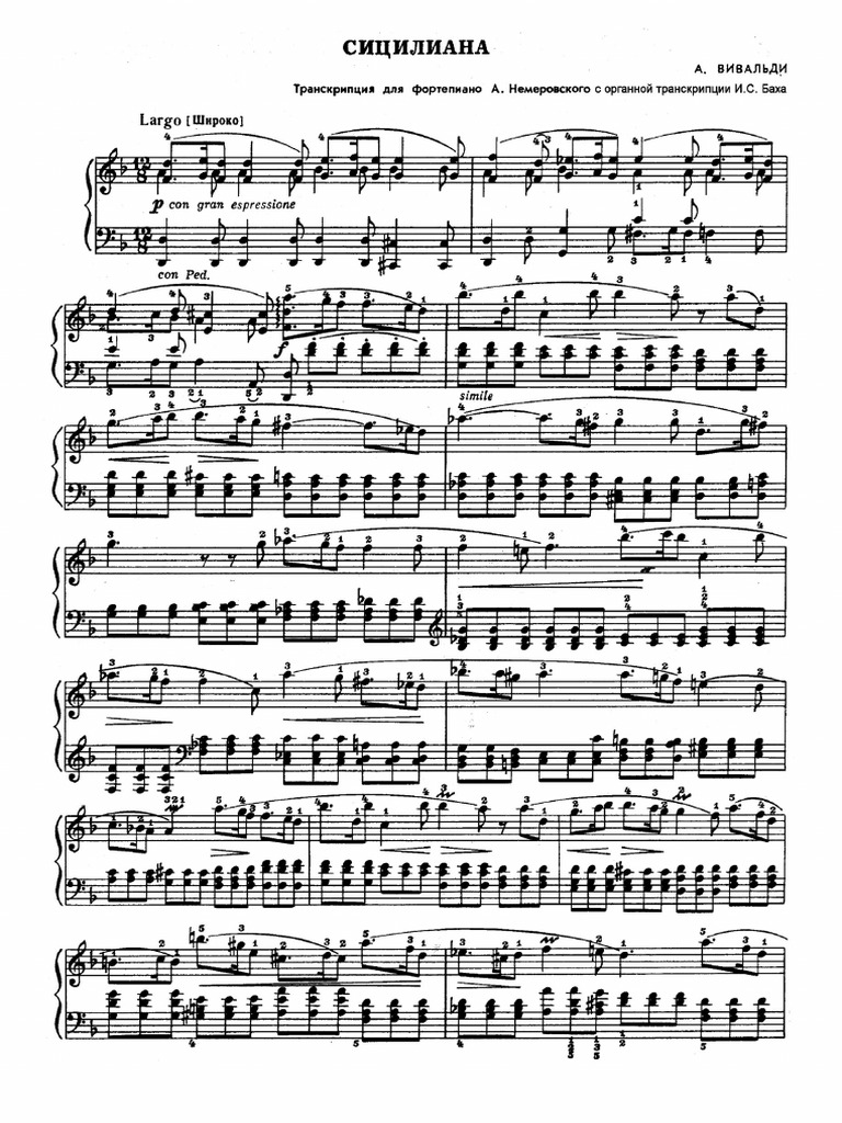 Bach-Vivaldi - Organ Concerto in D Minor BWV 596, II, Nemerovsky ...