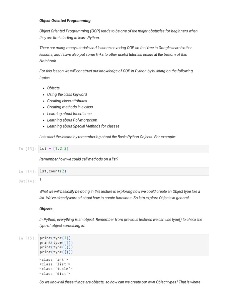 Python Oop Object Oriented Programming Pdf Method Computer Programming Inheritance