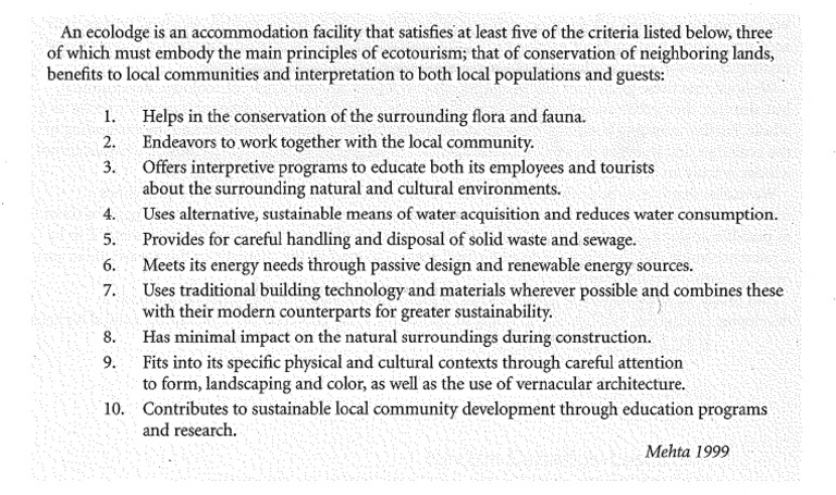 Ecolodge Design Principles | PDF