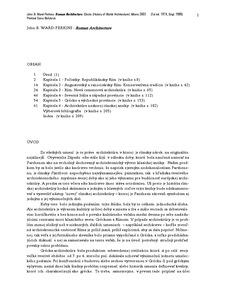 WardPerkins Rimska Architektura | PDF