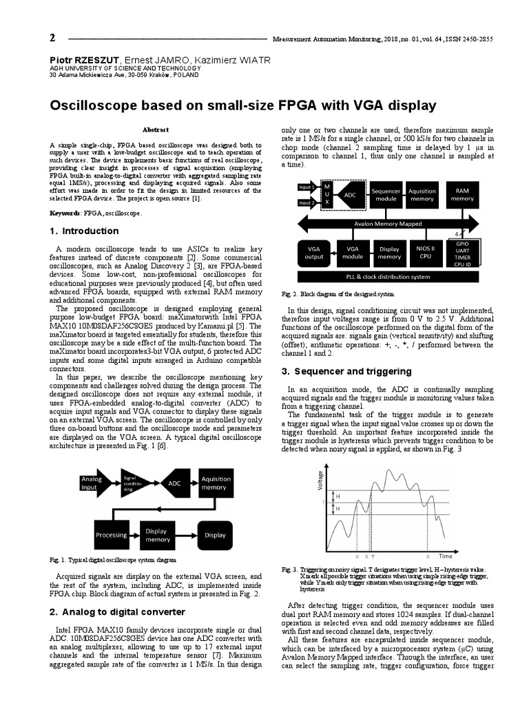 Rzeszut Osciloscope MAM 1 2018 | PDF | Field Programmable Gate Array ...