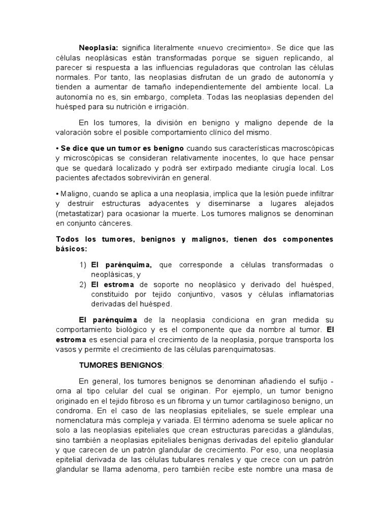 Patología Resumen Robbins Neoplasia | PDF | Cáncer | Oncogen