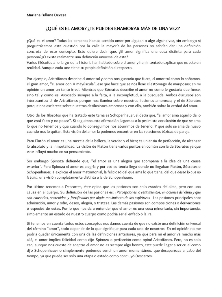 Filosofía El Amor | PDF | Amor | Platón