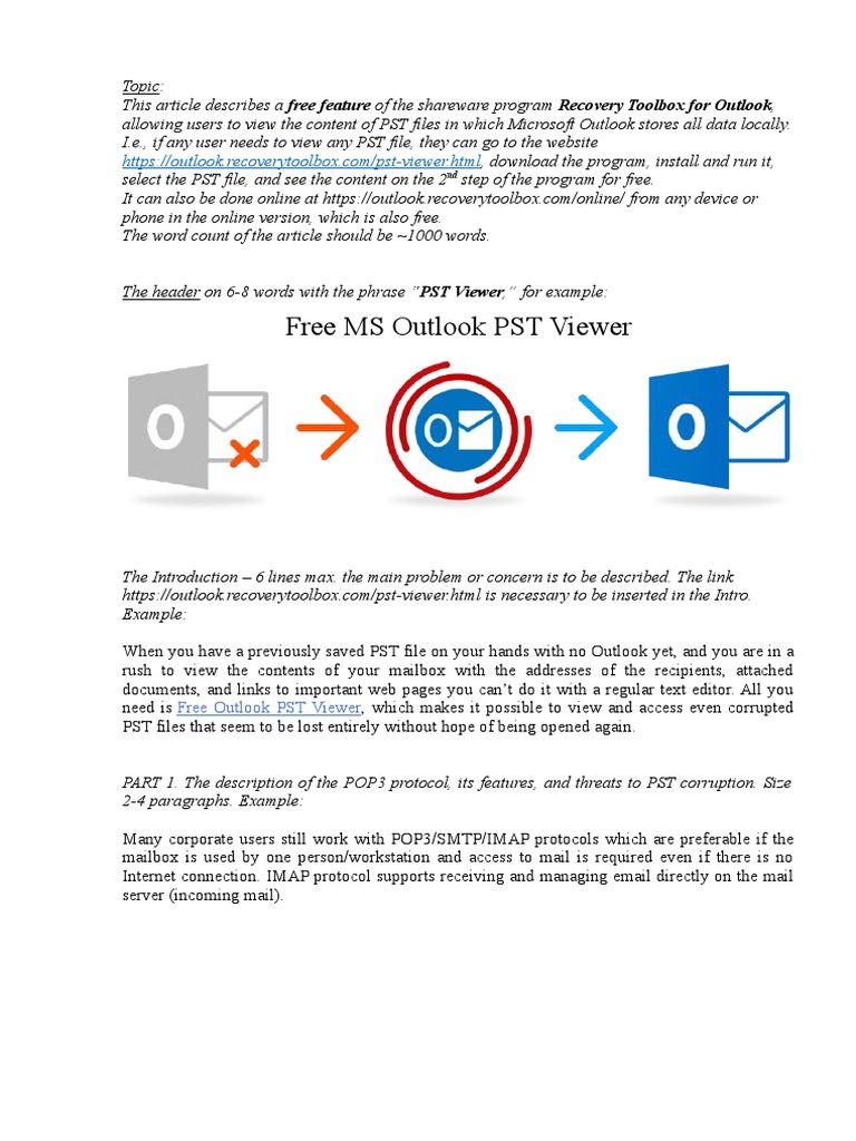 Outline of PST Viewer3 | PDF | Microsoft Outlook | Computer File
