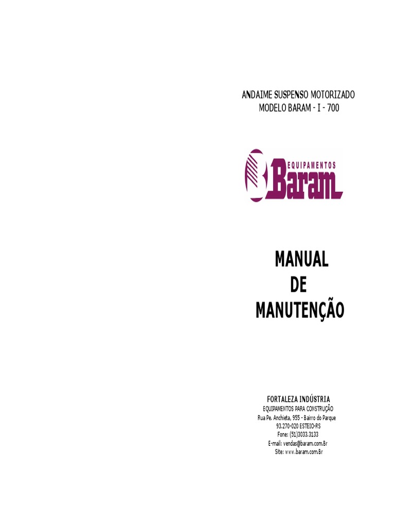 Microsoft Word - MANUAL DE MANUTENÇÃO BARAM 700 | PDF | Corrosão | Tempo