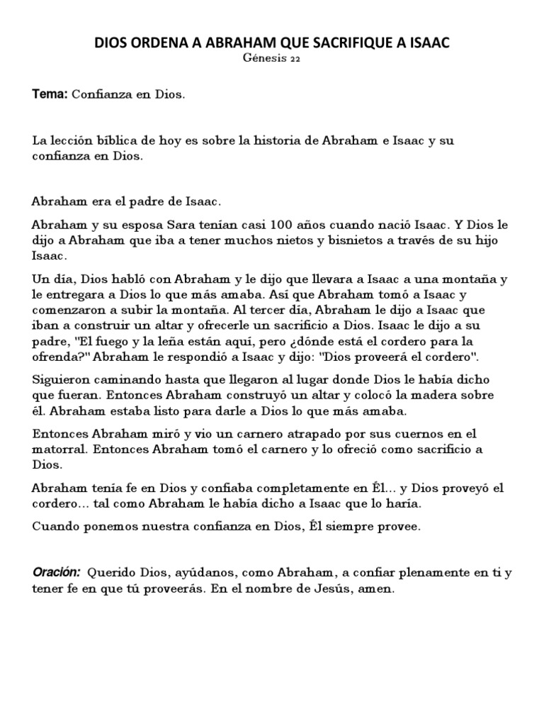 Sacrificio de Isaac | PDF