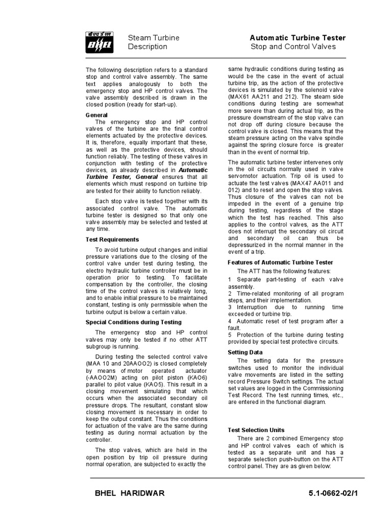 ATT Stop and Control Valves-Writeup | PDF | Valve | Switch