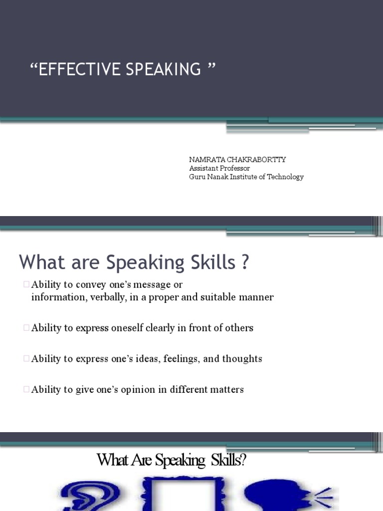 Effective Speaking Skills for Clear Communication | PDF | Public ...