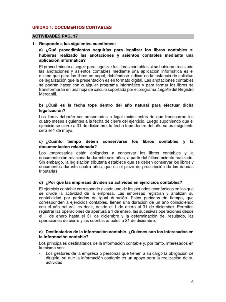 Ud01 SolucionarioTrato Doc Contable | Descargar gratis PDF | Contabilidad | Business