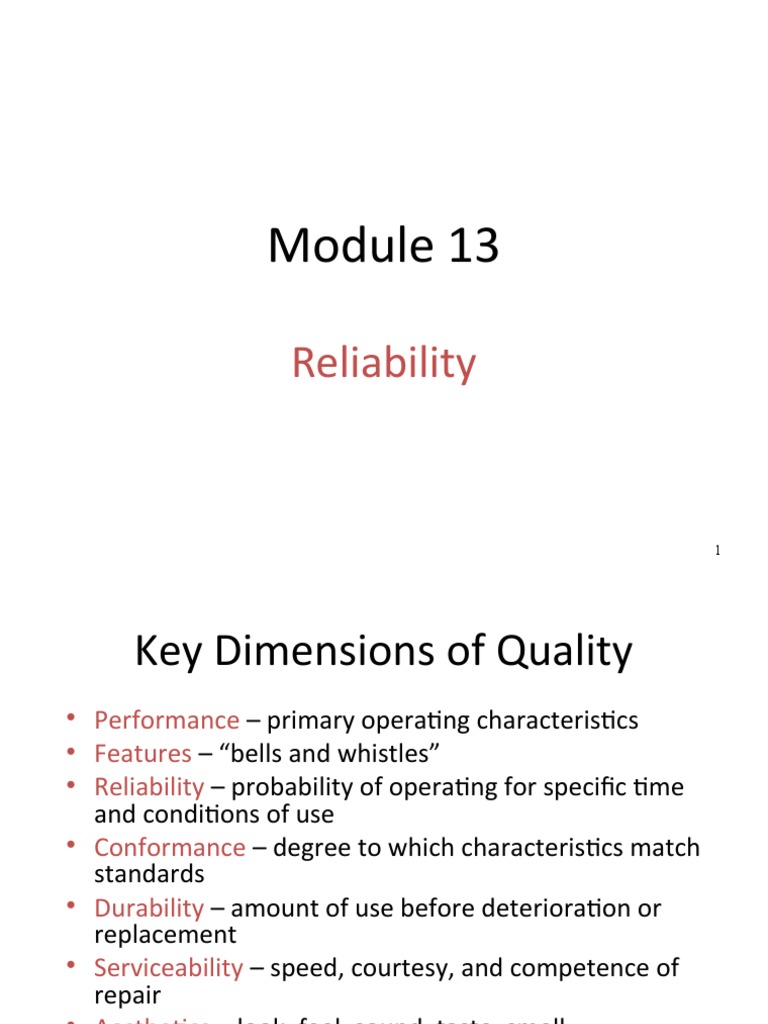 Module 13 | PDF | Reliability Engineering | Quality (Business)
