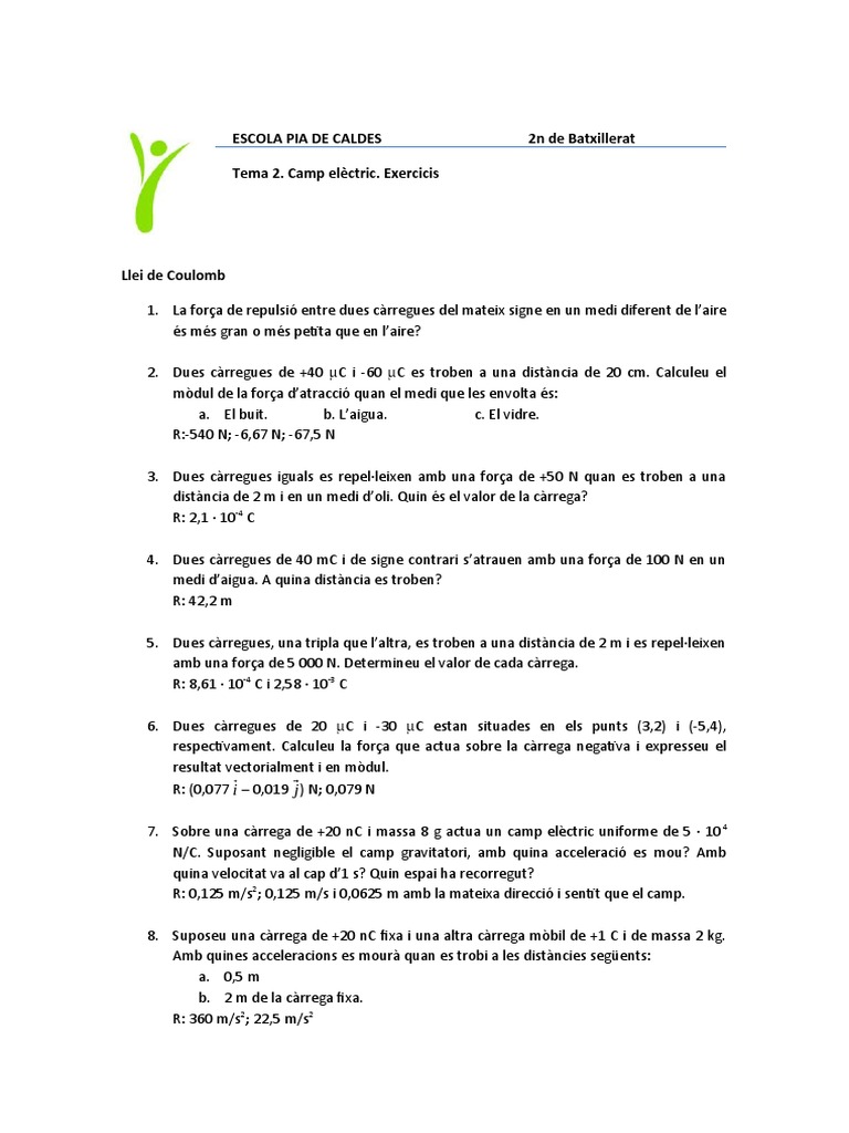 2.3 Exercicis Camp Elèctric | PDF