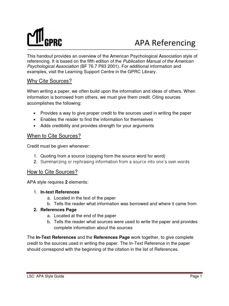 APA Referencing