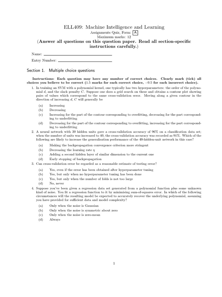 Ell409 Aq | PDF | Cross Validation (Statistics) | Statistical Classification