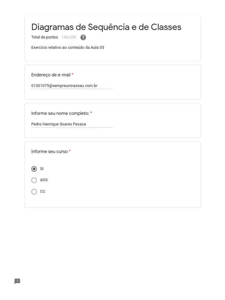Diagrama de Classes e Sequência: Análise de Exercício sobre Modelagem de Sistemas com UML | PDF ...