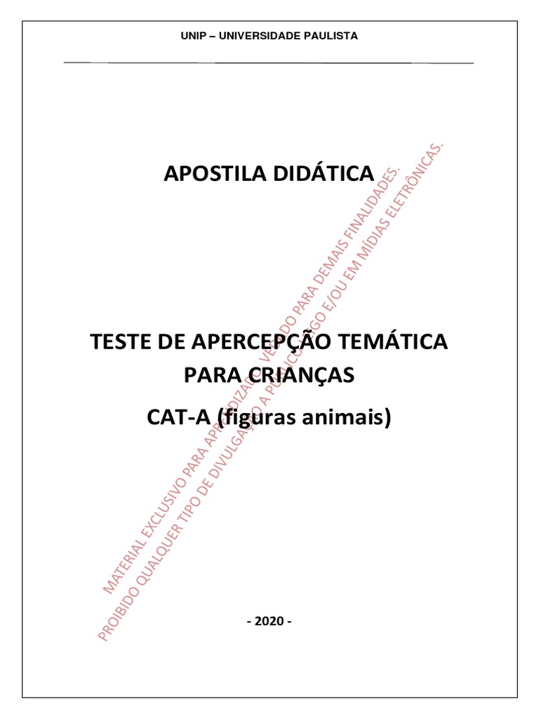Apostila CAT - Com Pranchas (2022) | PDF | Psicologia | Ciências comportamentais