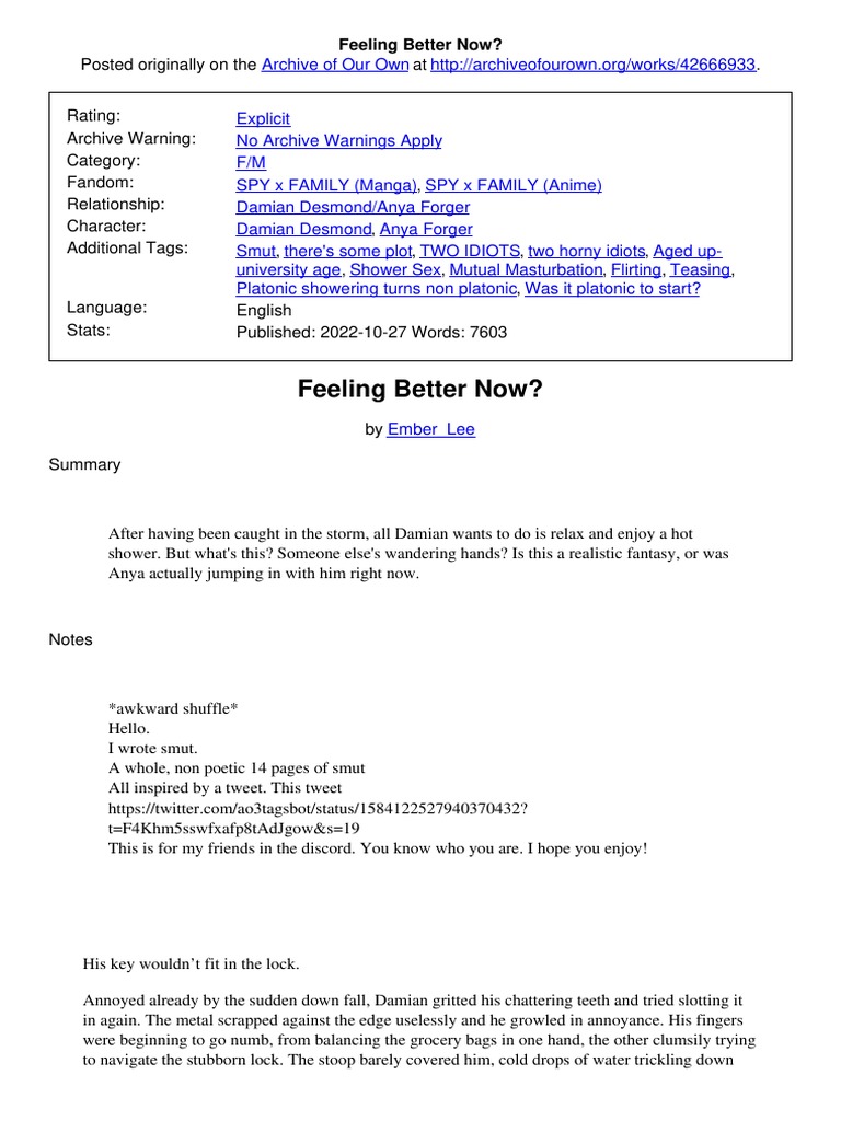Feeling Better Now | PDF
