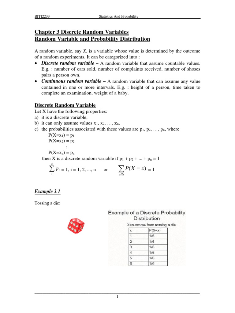 Chapter3 - Discrete Random Variables - Latest Version | PDF ...