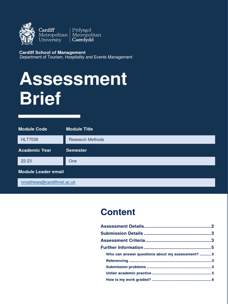 HLT7036 Research Methods Portfolio Assessment Brief 22-23 | PDF | Turnitin