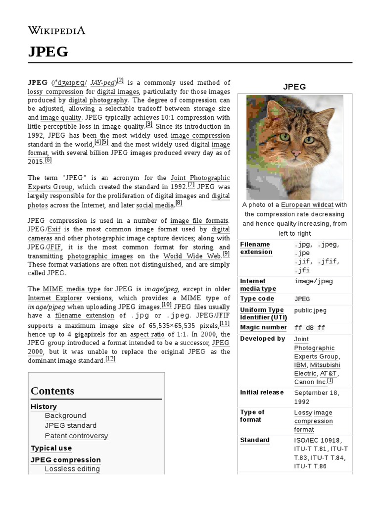 JPEG | PDF | Data Compression | Signal Processing