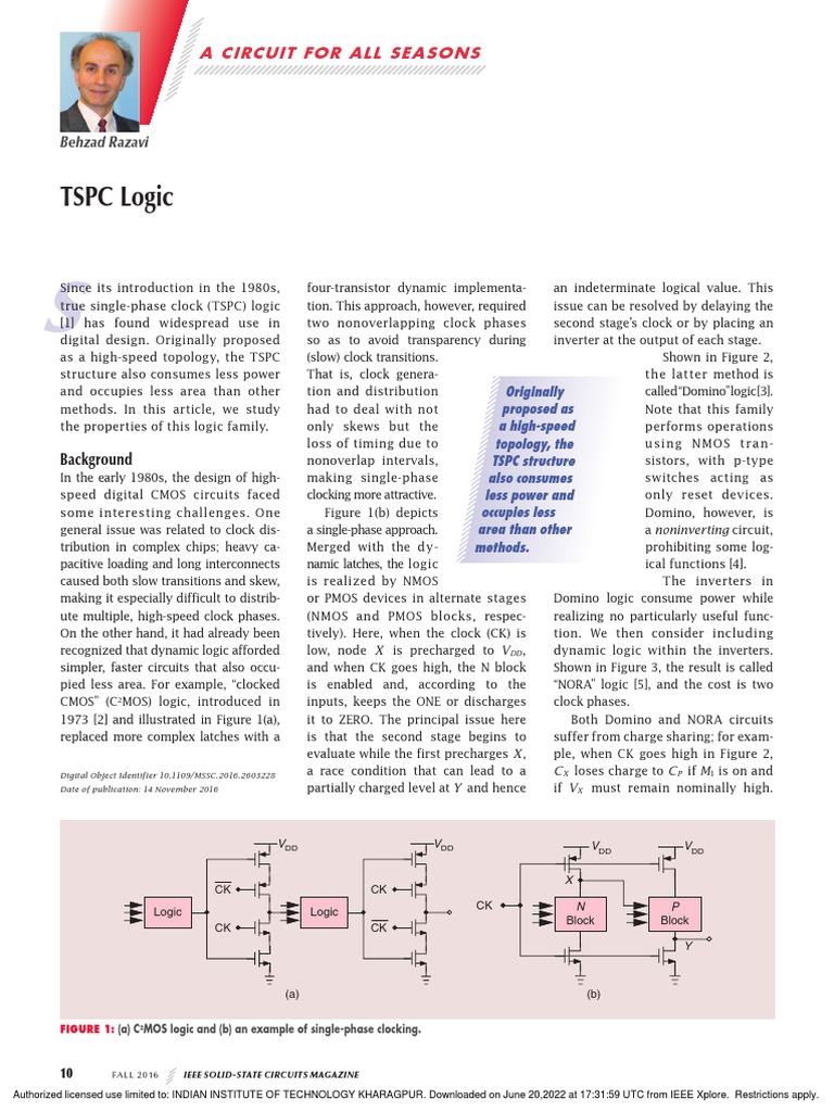 TSPC Logic A Circuit For All Seasons | PDF | Logic Gate | Amplifier