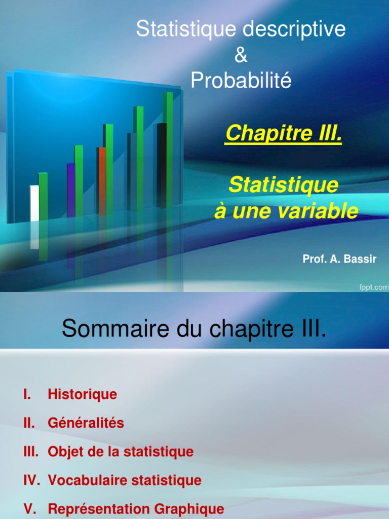 Statistiques Univariées et Probabilité | PDF | Moyenne | Indicateur de ...