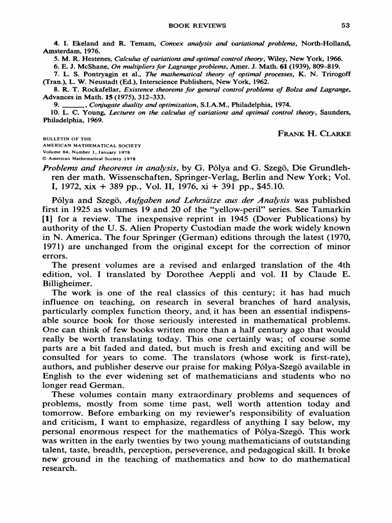 problems-and-theorems-in-analysis-by-g-p-lya-and-g-szeg-die