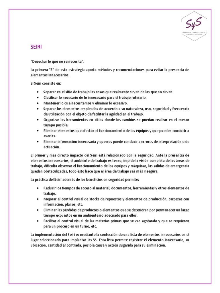 Seiri | PDF