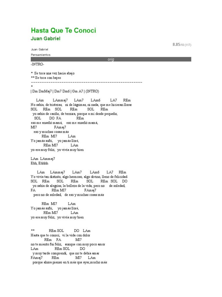 Hasta Que Te Conoci | PDF