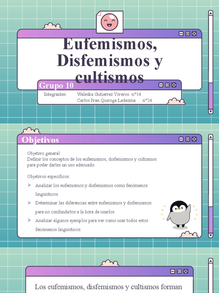 Grupo n10 - Eufemismos, Disfemismos y Cultismos - 6to A Sec | PDF ...