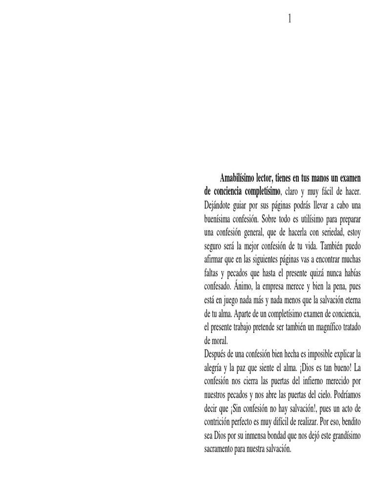 2examen de Conciencia para La Confesion | PDF | Pecado | Perdón