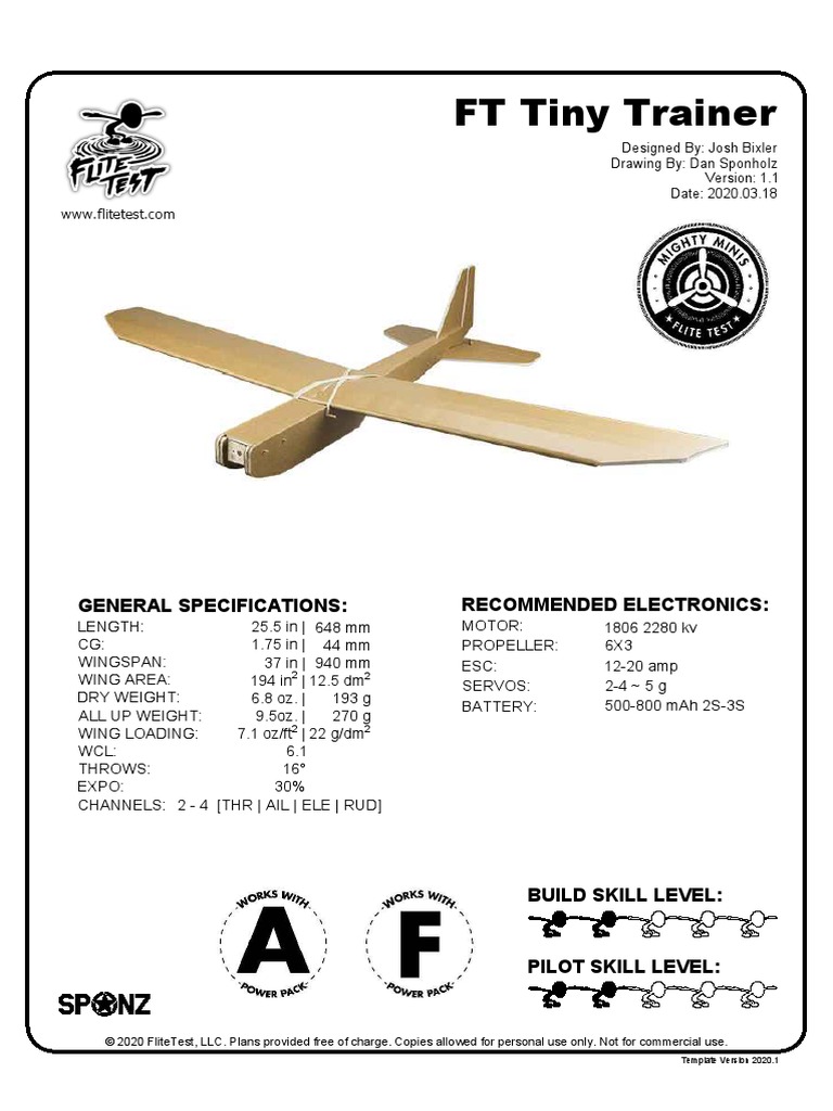 Tiny Trainer Type A Plans | PDF | Aerospace | Aviation