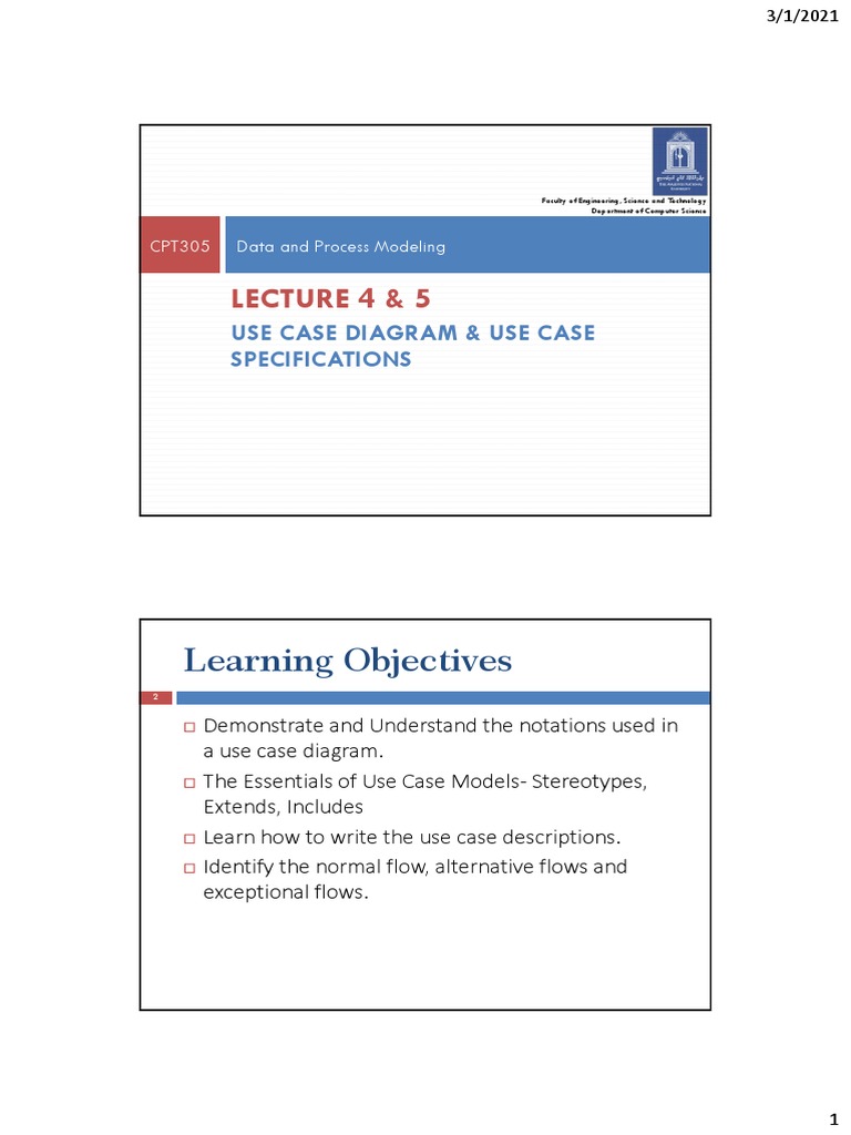 Lecture 4 And 5 Use Case Diagram And Use Case Specification