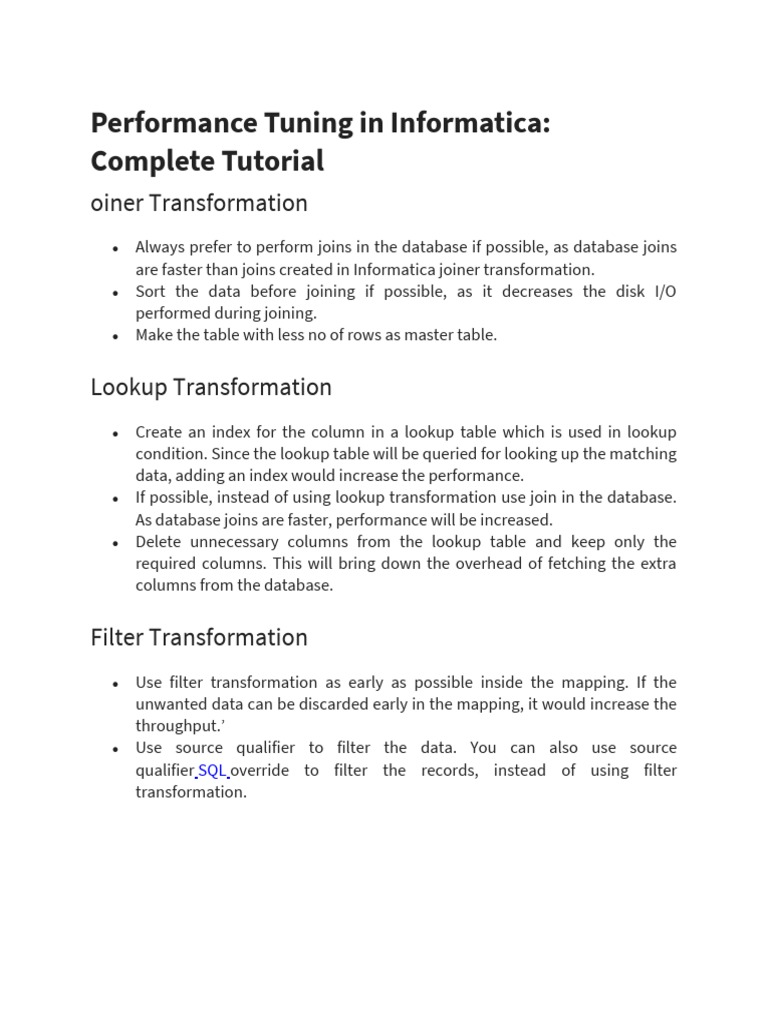 1.22 Performance Tuning | PDF | Business | Technology & Engineering