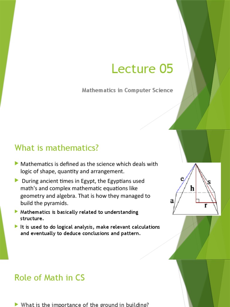 IICT - Lecture 05 - Math in CS | PDF | Mathematics | Mathematical ...