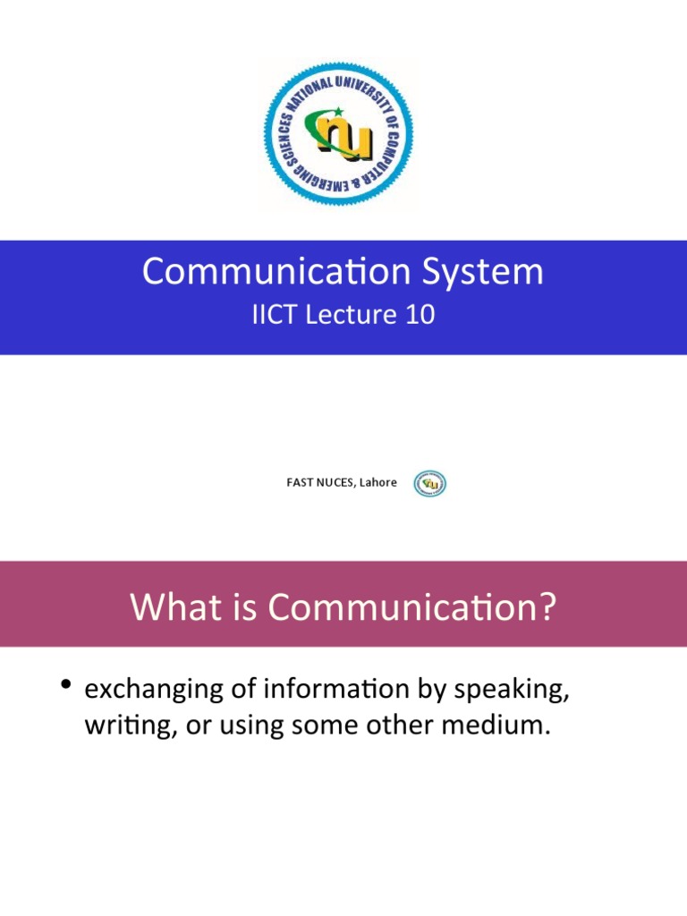 10. IICT_Communication System | PDF | Osi Model | Computer Network
