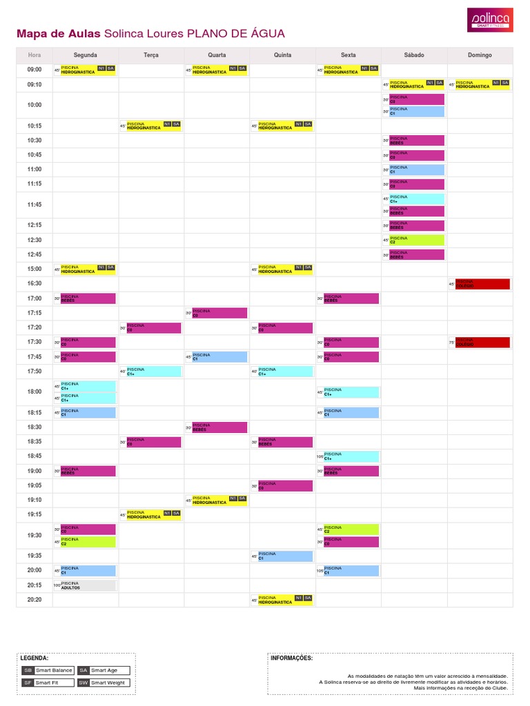 Mapa de Aulas Solinca Loures PLANO DE ÁGUA | PDF