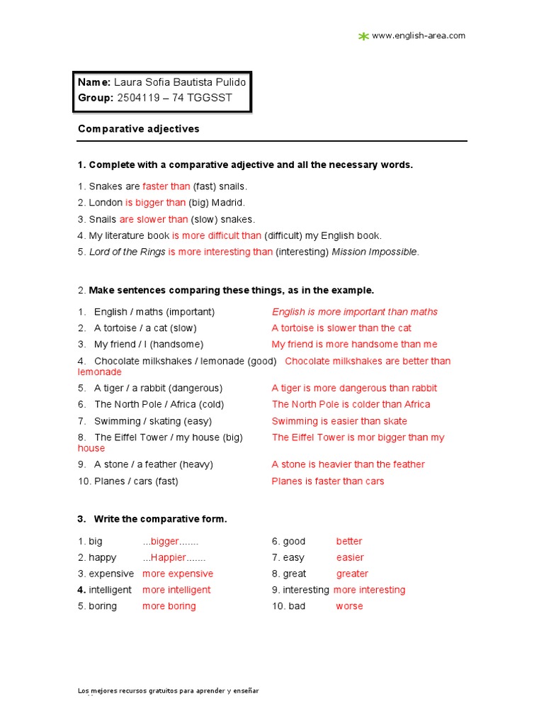 Activity Comparatives | PDF | Linguistics