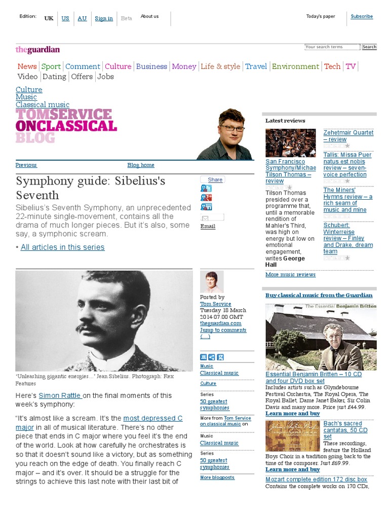 Tom Service Sibelius 7 | PDF | Symphony | Tempo