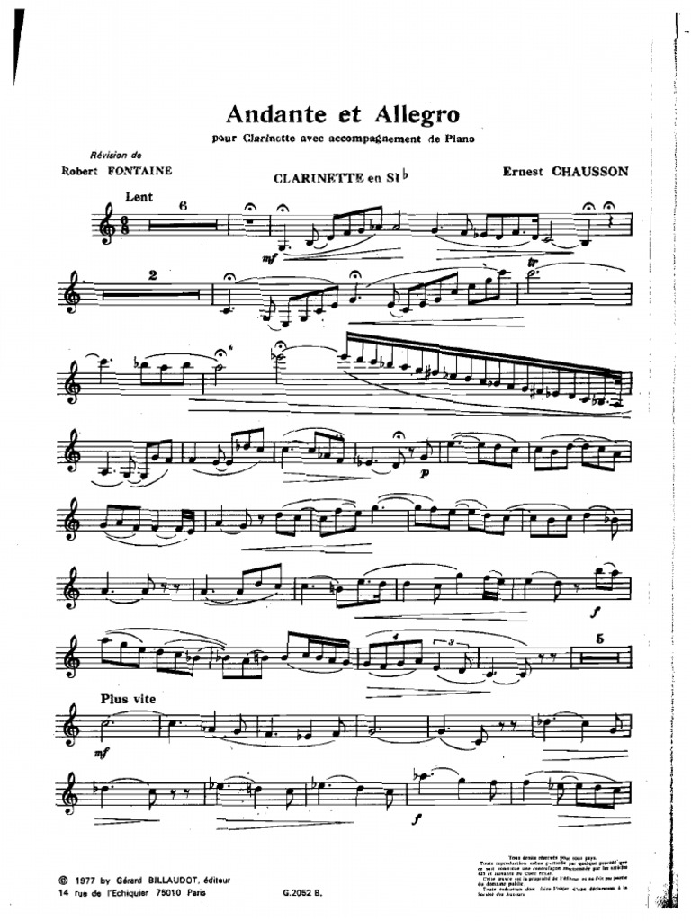 Andante Et Allegro-Ernest Chausson | PDF