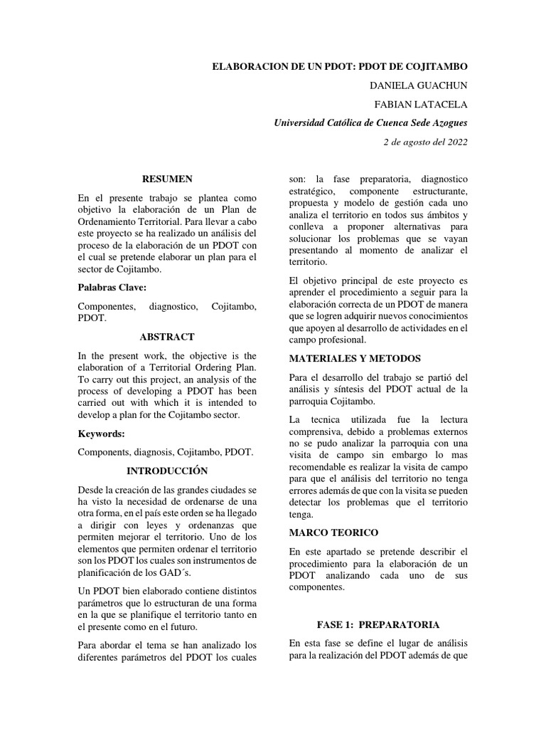 Articulo Pdot Fabian Daniela | PDF