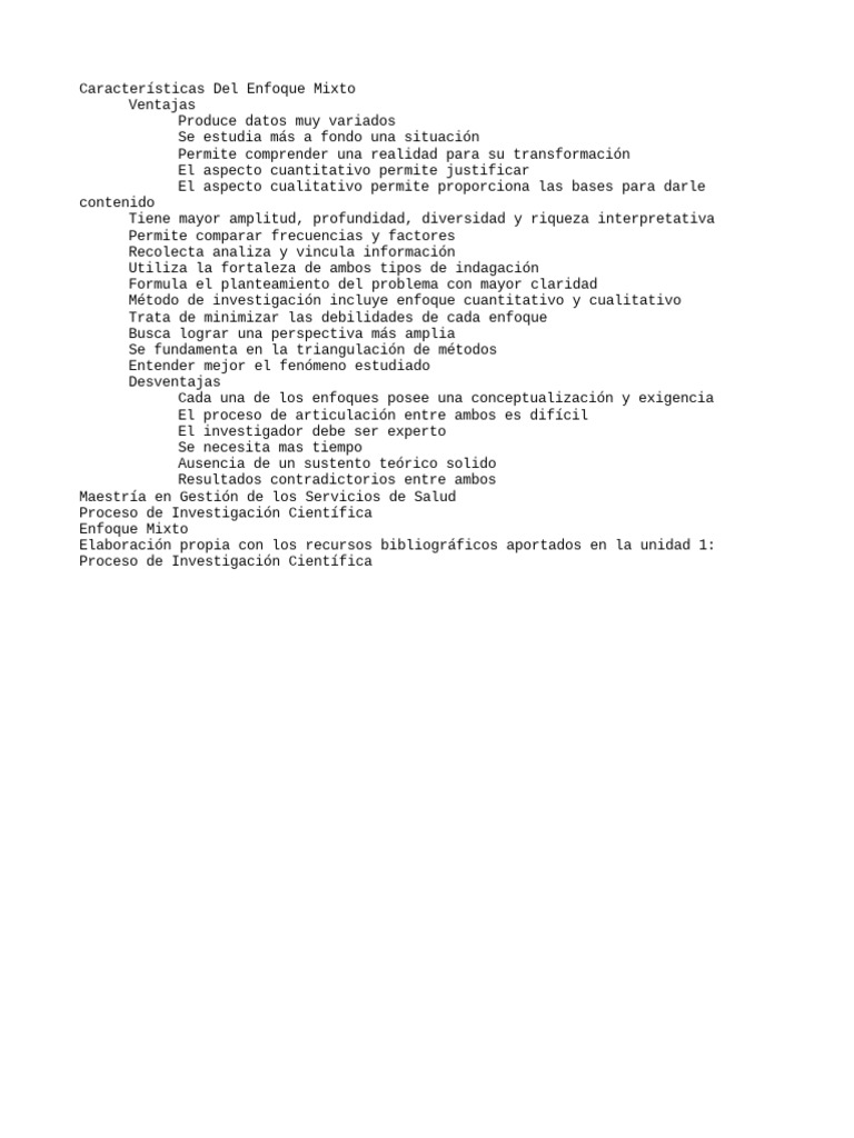 Características Del Enfoque Mixto | PDF