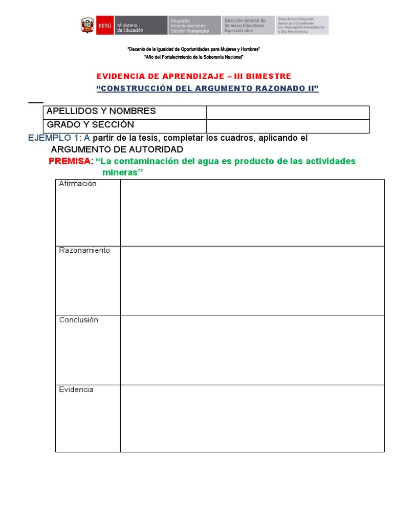 Actividad - Construcción Del Argumento Razonado II | PDF