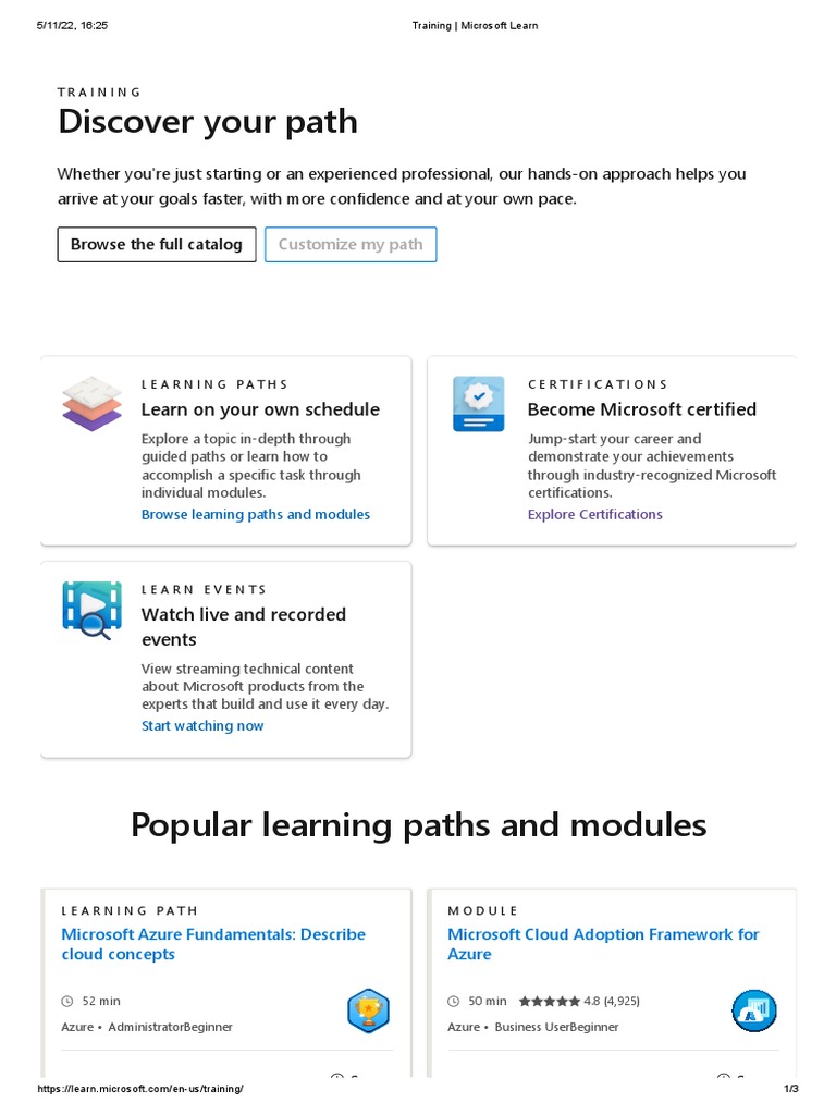 Training - Microsoft Learn | PDF | Microsoft Azure | Computing