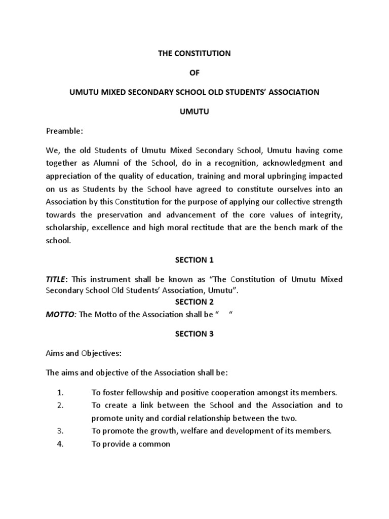 A Constitution for Unity and Progress: Guiding Principles for the Umutu ...