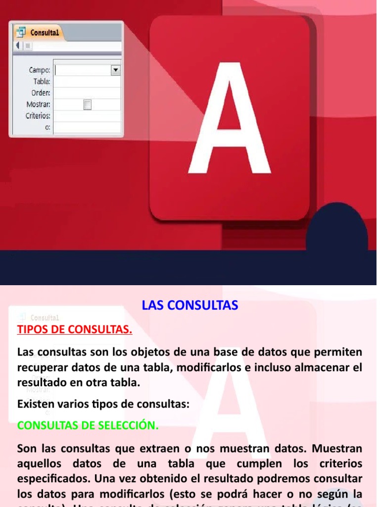 Tipos de consultas y su creación en Access | PDF | Soporte | Ventana ...