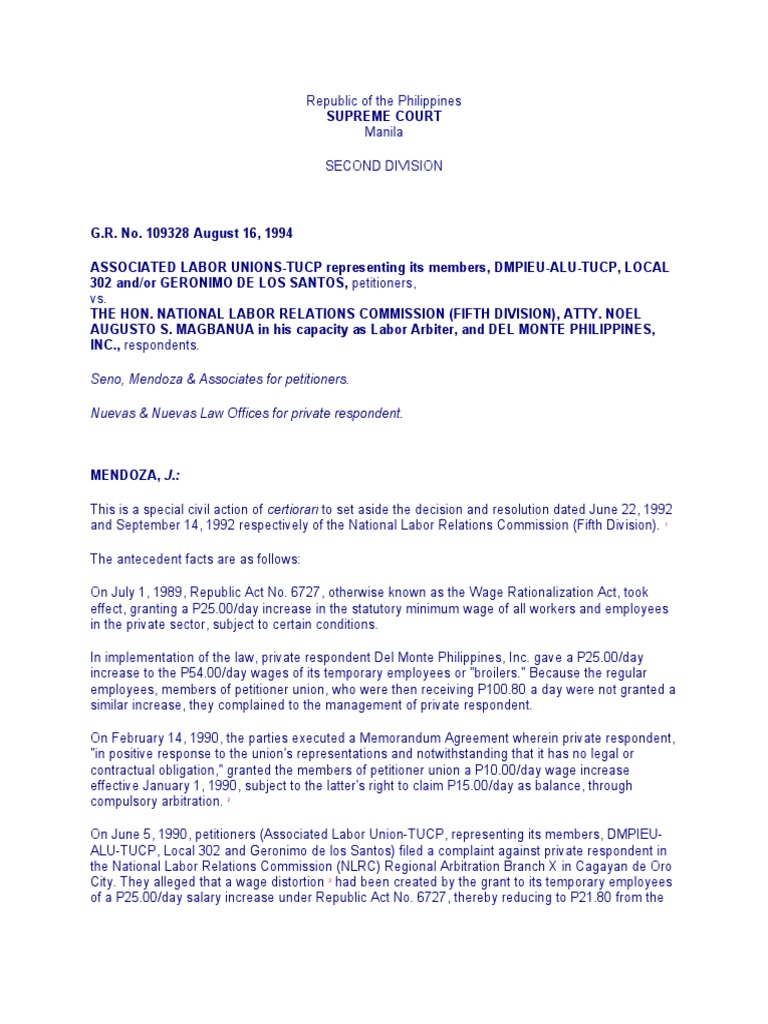 Metropolitan Bank & Trust Company Employees Union-ALU-TUCP v. NLRC ...