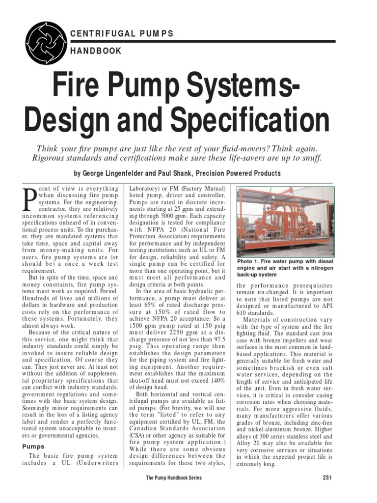 Fire Pump Systems Design and Specification | PDF | Pump | Engines